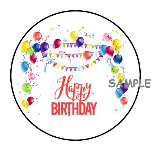 DOPASTICKER Happy Birthday Stickers Balloons Streamers Phone Decal ...