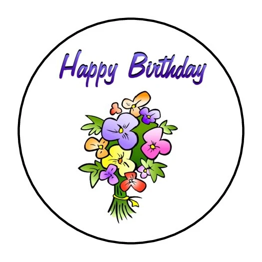 DOPASTICKER Happy Birthday Stickers Flowers Floral Phone Decal Water ...