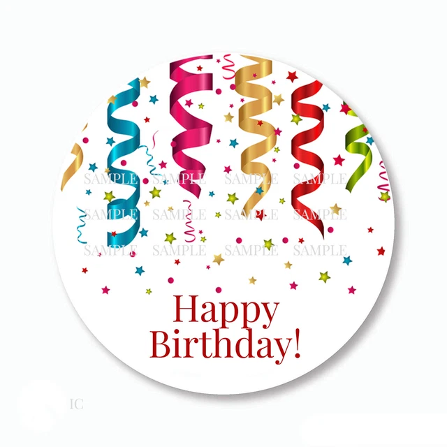 DOPASTICKER Happy Birthday Streamer Favor Scrapbook Stickers Phone ...