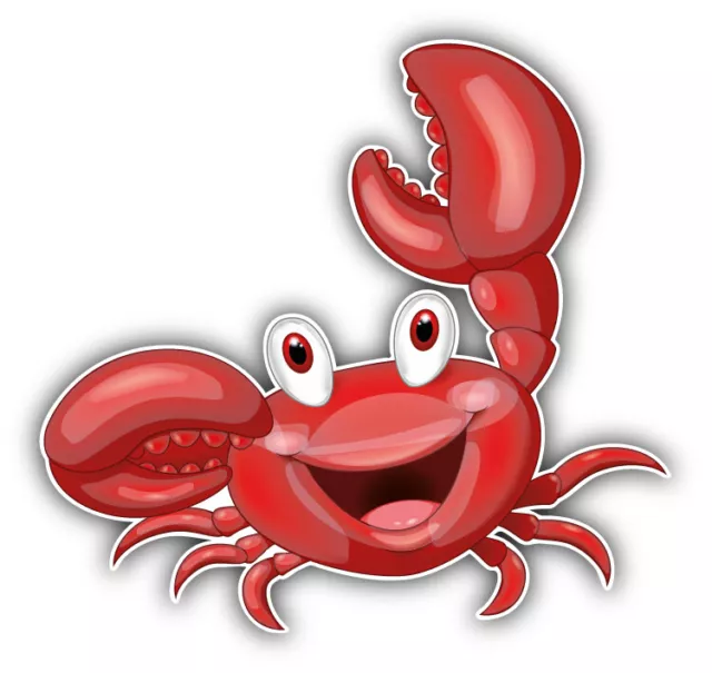 DOPASTICKER Happy Cartoon Crab Sticker Decal Phone Decal Water Bottle ...