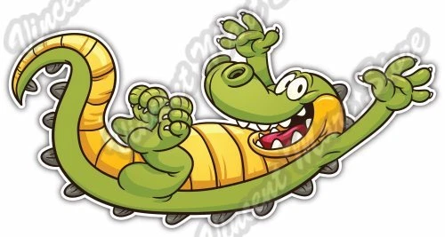 DOPASTICKER Happy Cartoon Crocodile Smiling Gift Idea Car Sticker Decal ...