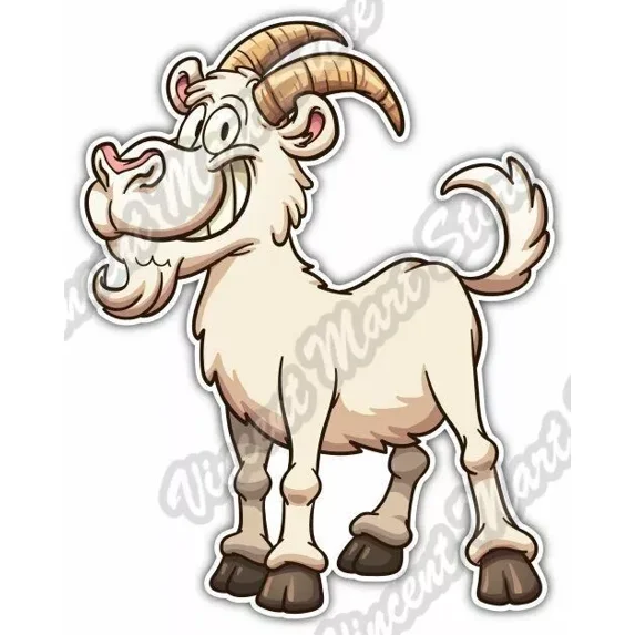 DOPASTICKER Happy Cartoon Goat Animal Farm Car Sticker Decal Phone ...