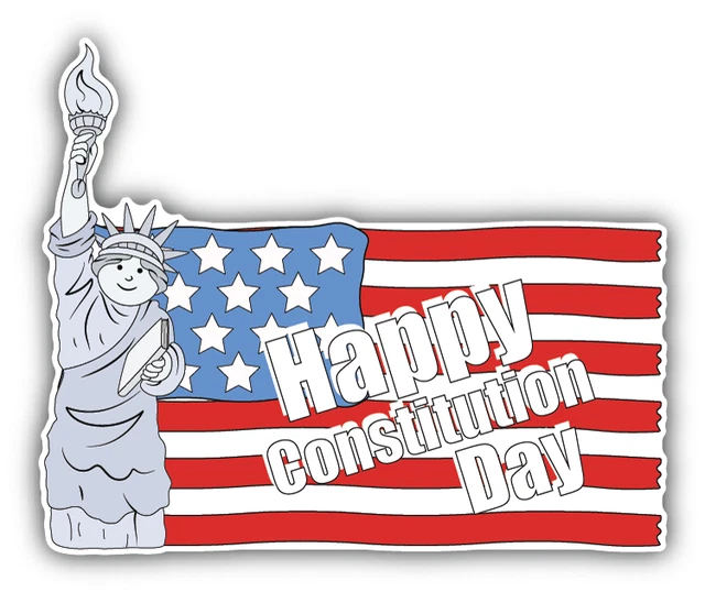 DOPASTICKER Happy Constitution Day Usa Flag Statue Of Liberty Car ...