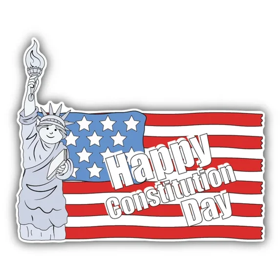 DOPASTICKER Happy Constitution Day Usa Flag Statue Of Liberty Car ...
