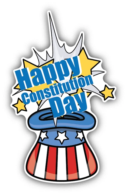 DOPASTICKER Happy Constitution Day Usa Hat Sticker Decal Phone Decal ...