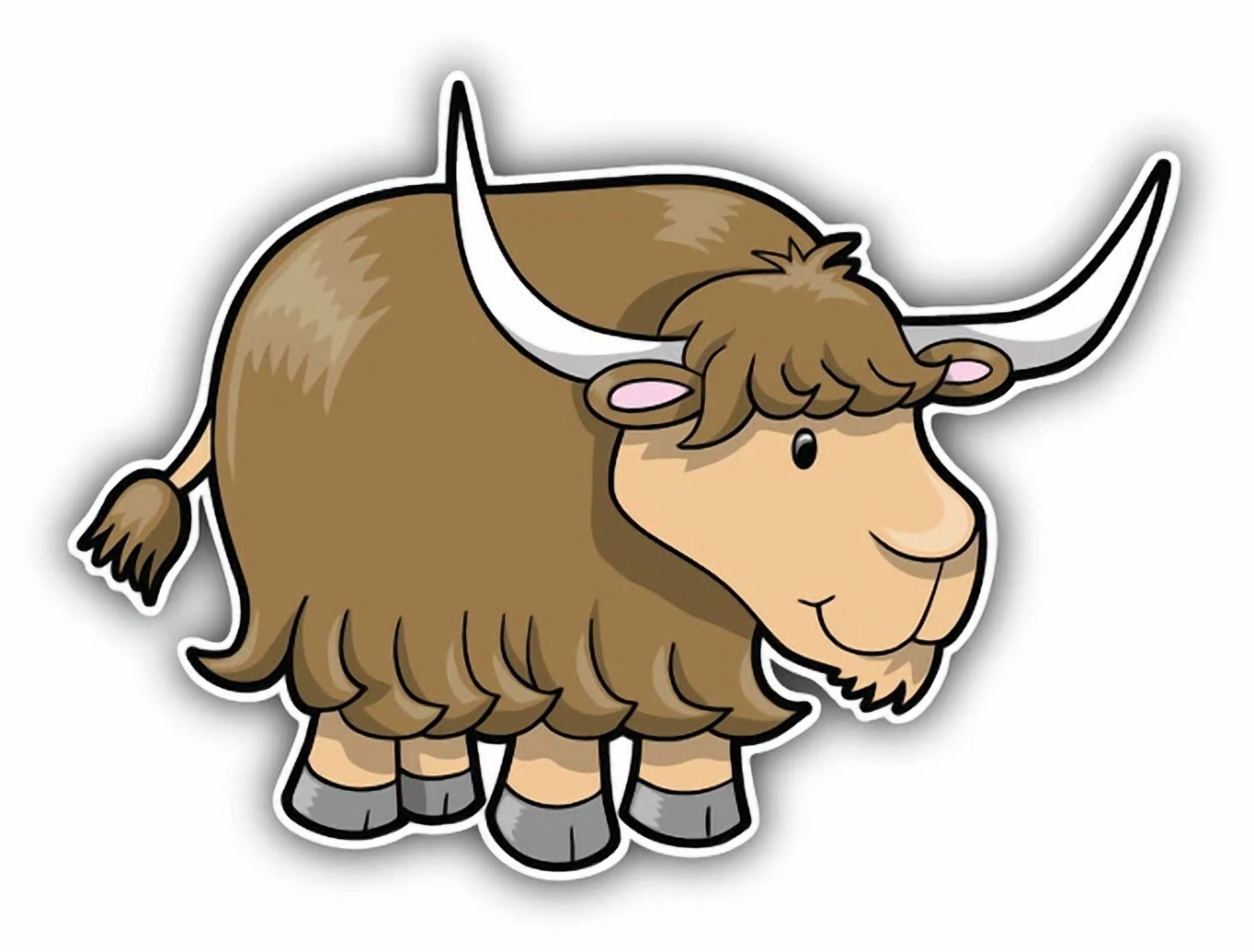 DOPASTICKER Happy Cute Yak Sticker Decal Phone Decal Water Bottle ...