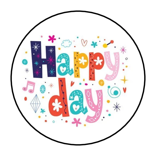 DOPASTICKER Happy Day Stickers Colorful Phone Decal Water Bottle ...
