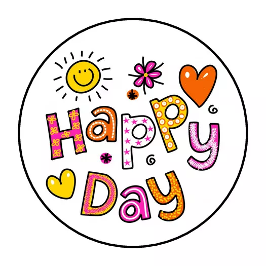 DOPASTICKER Happy Day Stickers Sunshine Hearts Flowers Phone Decal ...