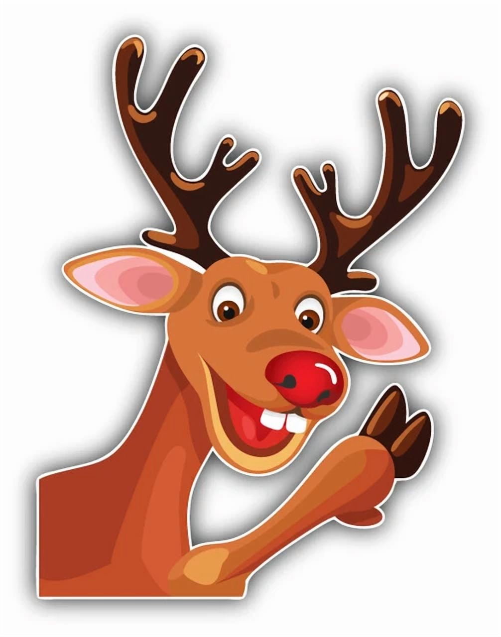 DOPASTICKER Happy Deer Cartoon Sticker Decal Phone Decal Water Bottle ...
