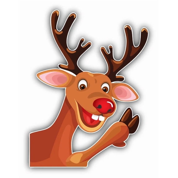 DOPASTICKER Happy Deer Cartoon Sticker Decal Phone Decal Water Bottle ...