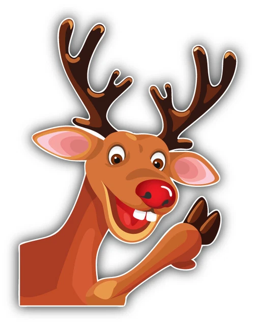 DOPASTICKER Happy Deer Cartoon Sticker Decal Phone Decal Water Bottle ...