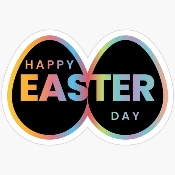 DOPASTICKER Happy Egg Day Day Text With Egg Day Egg Design Sticker ...