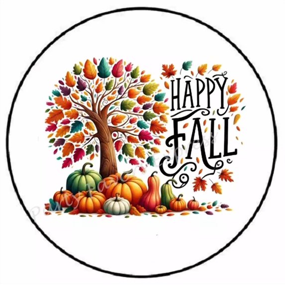 DOPASTICKER Happy Fall Autumn Tree Decorative Laptop, Phone Stickers ...