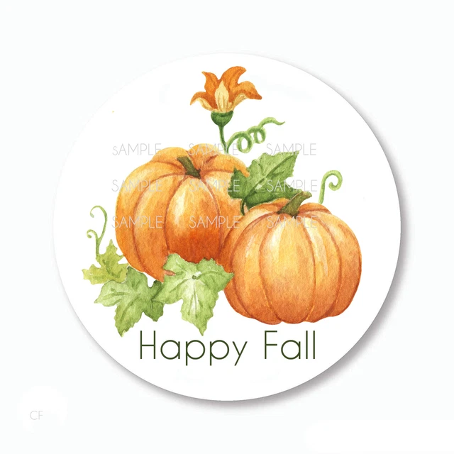 DOPASTICKER Happy Fall Pumpkins Scrapbook Sticker Phone Decal Water ...