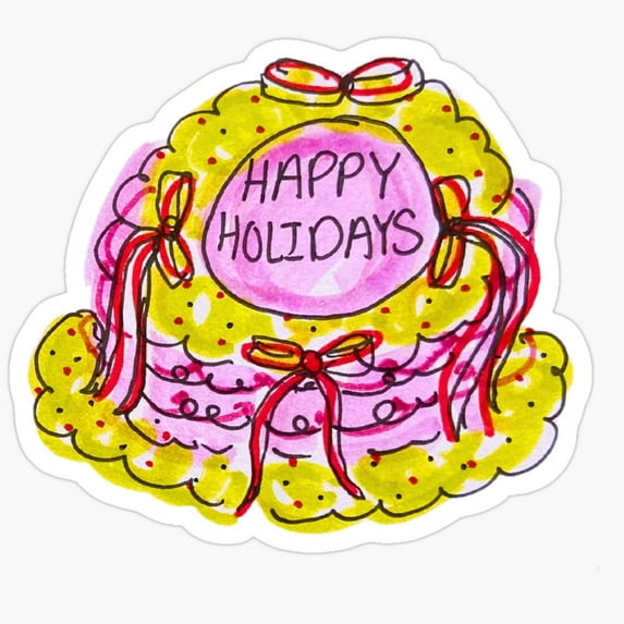 DOPASTICKER Happy Festive Cake! Sticker Phone Sticker, Latop Sticker ...