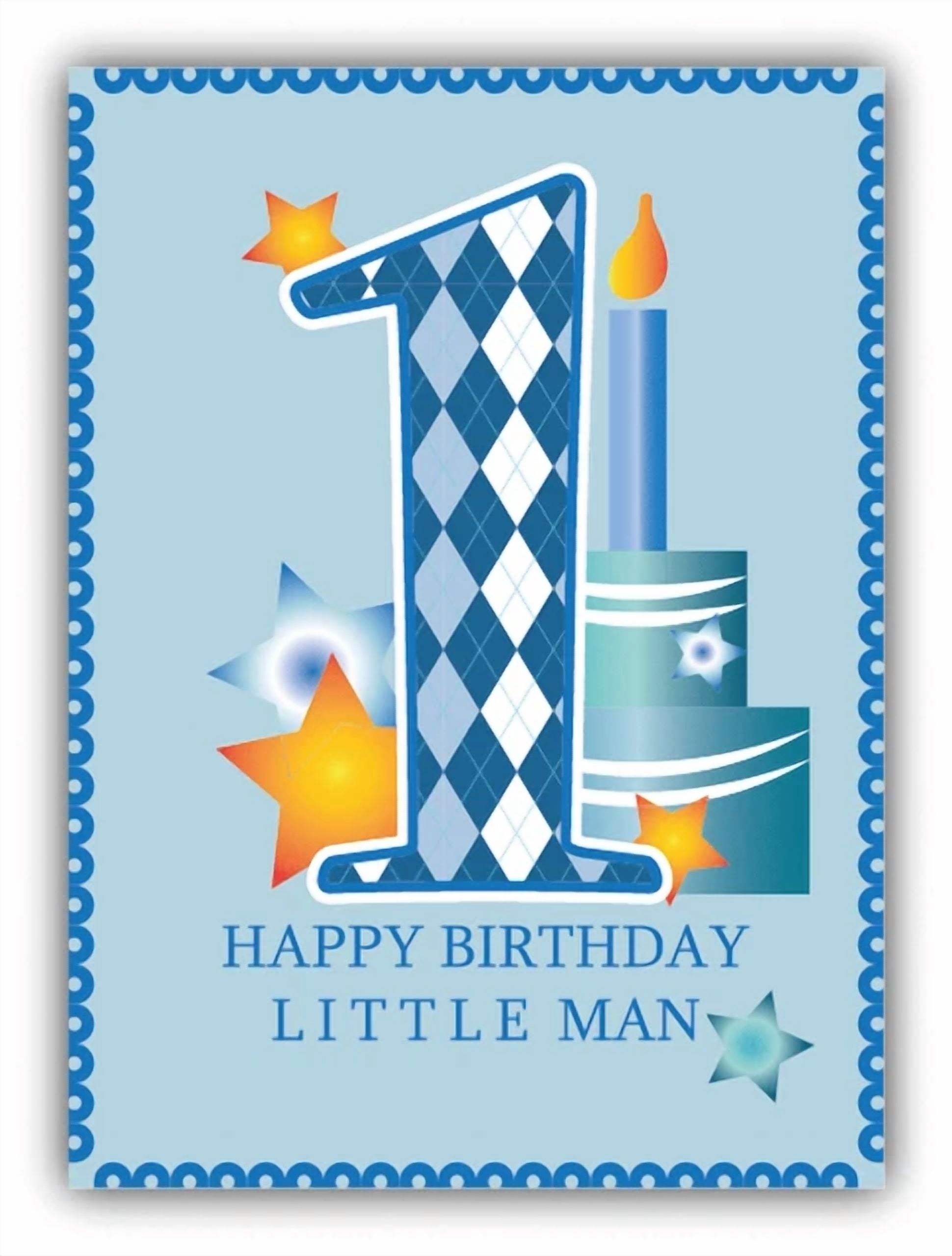 DOPASTICKER Happy First Birthday Little Man Car Sticker Phone Water ...