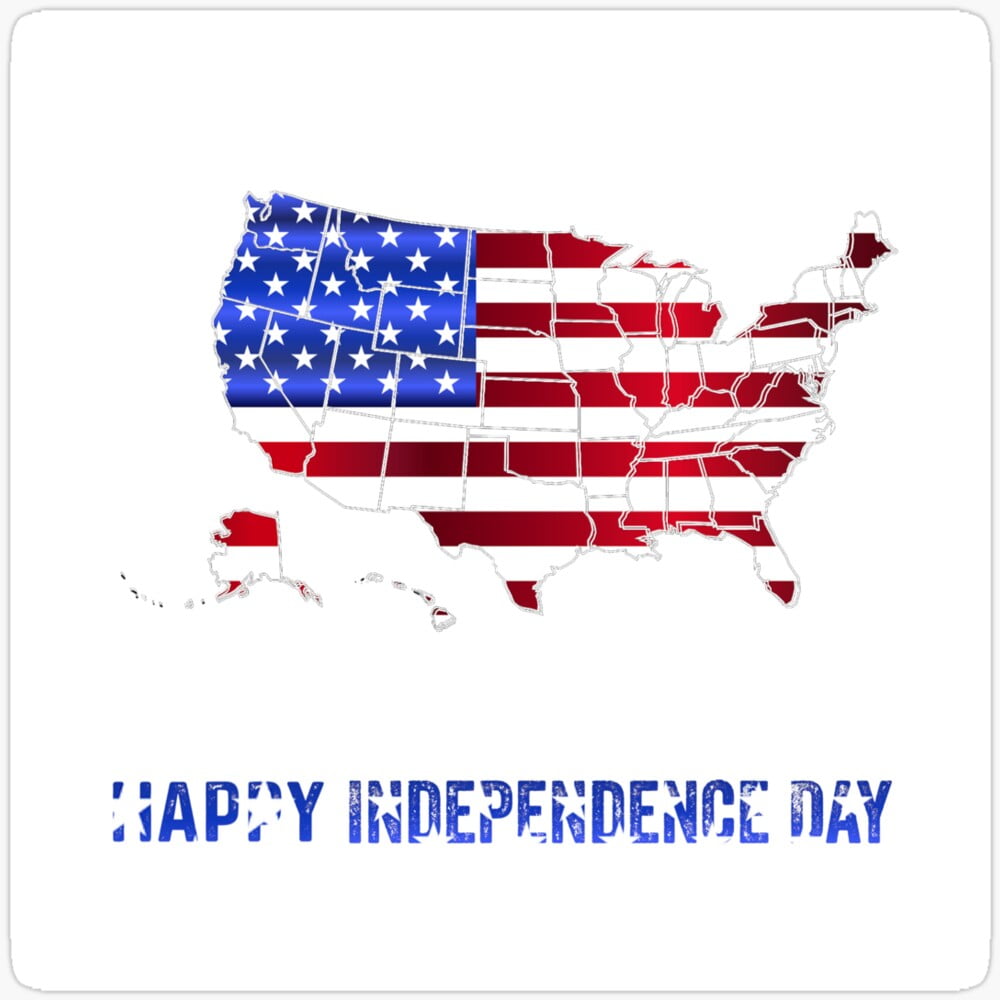 DOPASTICKER Happy Fourth Of July Independence Day Sticker Phone Decal ...