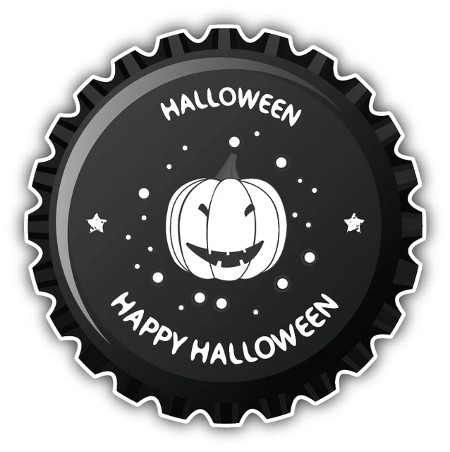DOPASTICKER Happy Hal.Low.Een Bottle Cap Car Sticker Phone Water Bottle ...