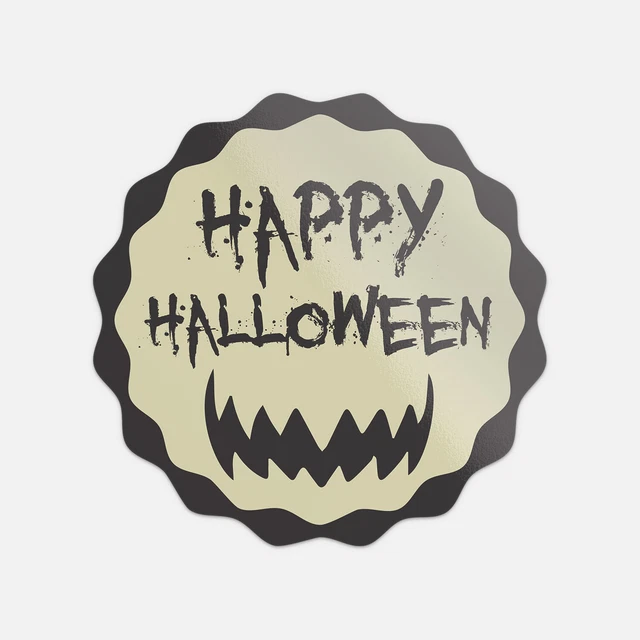 DOPASTICKER Happy Hallo.Ween Retro Label Pumpkin Mouth Sticker Decal ...