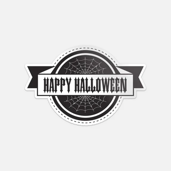 DOPASTICKER Happy Hallo.Ween Spiderweb Sticker Decal Phone Decal Water ...