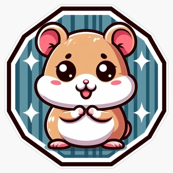 DOPASTICKER Happy Hammy Starry Hamster Illustration Drawing Sticker ...