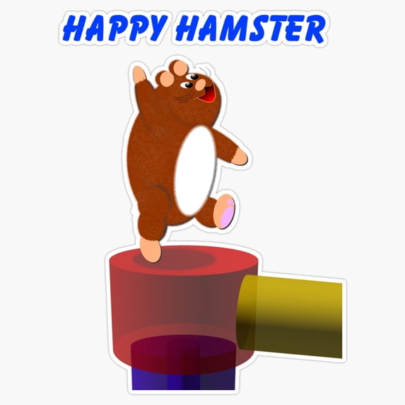 DOPASTICKER Happy Hamster Sticker, Phone Sticker Water Bottle Sticker ...