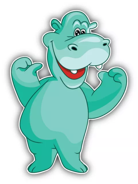 DOPASTICKER Happy Hippo Sticker Decal Phone Decal Water Bottle Stickers ...