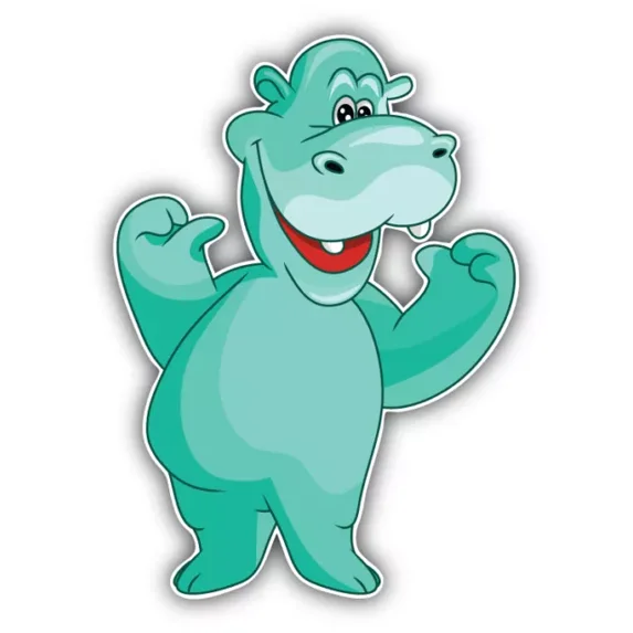 DOPASTICKER Happy Hippo Sticker Decal Phone Decal Water Bottle Stickers ...