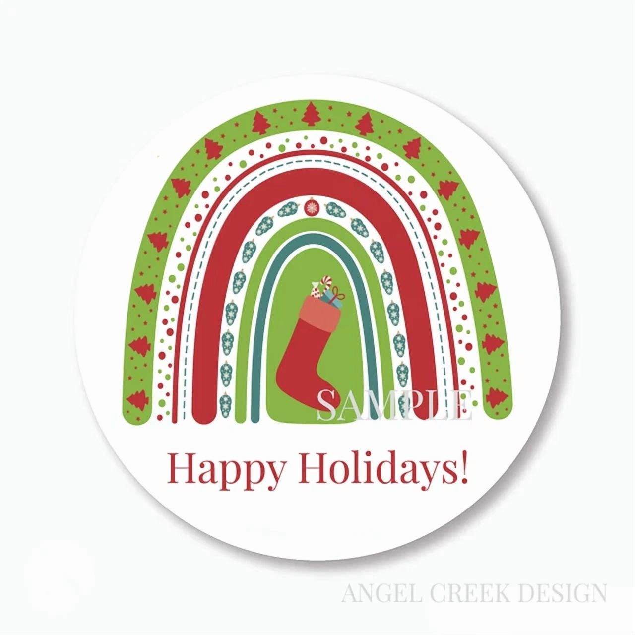 DOPASTICKER Happy Holidays Rainbow Scrapbook Stickers Chri.Stm.As ...