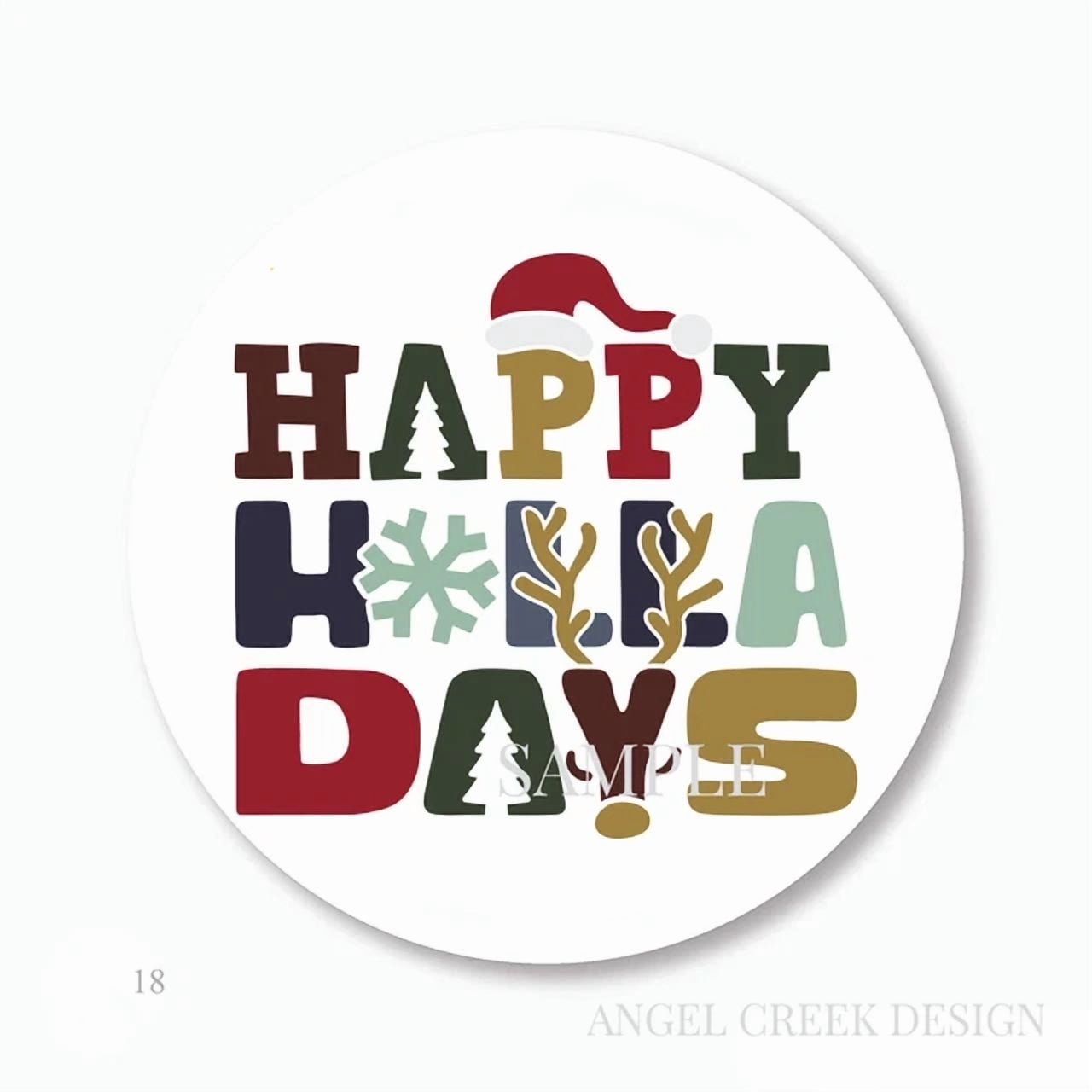 DOPASTICKER Happy Holla Days Chri.Stm.As Scrapbook Stickers Holiday ...