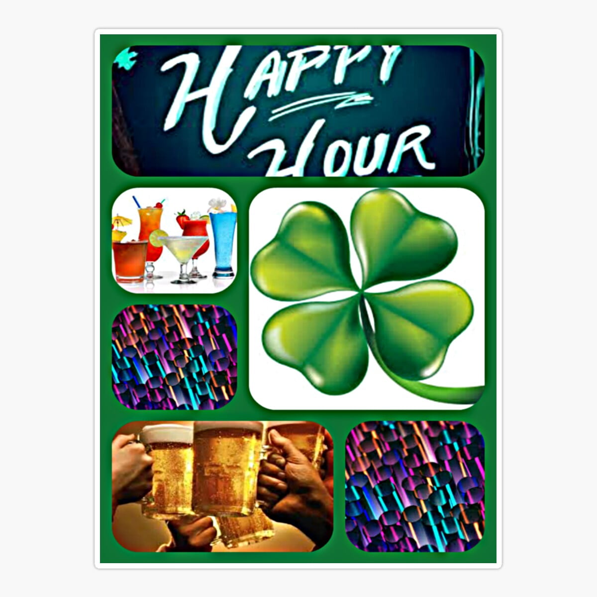 DOPASTICKER Happy Hour Sticker, Phone Sticker Water Bottle Sticker Car ...