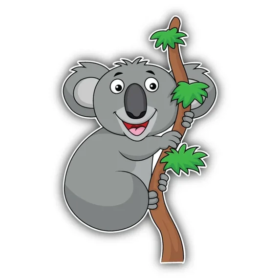 DOPASTICKER Happy Koala Sticker Decal Phone Decal Water Bottle Stickers ...