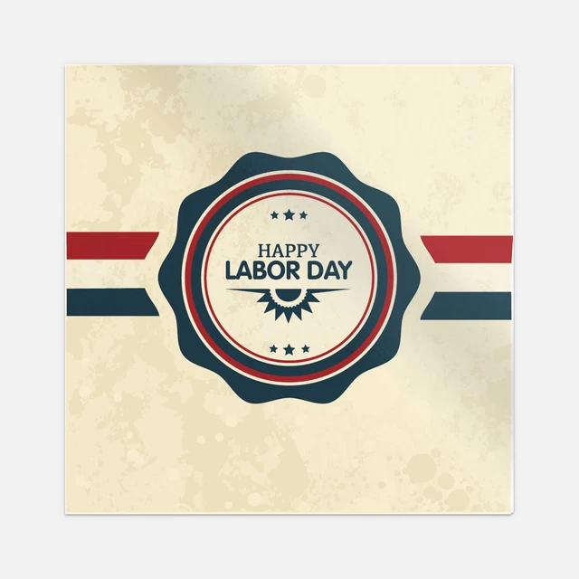 DOPASTICKER Happy Labor Day Grunge Rond Sticker Decal Phone Decal Water ...