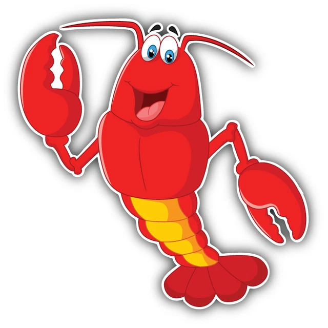DOPASTICKER Happy Lobster Cartoon Sticker Decal Phone Decal Water ...