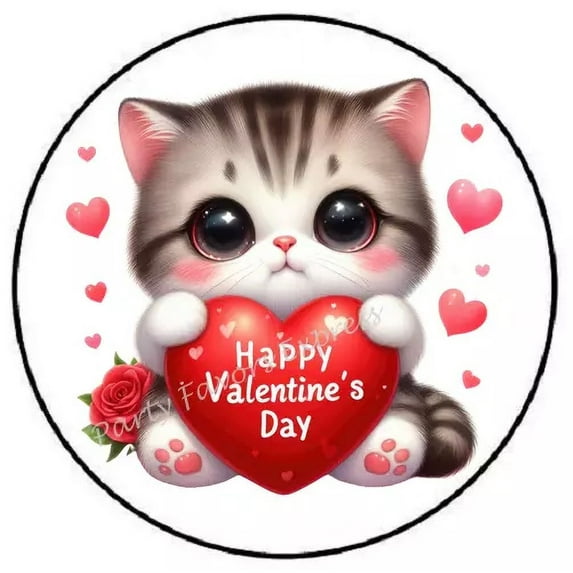 DOPASTICKER Happy Love Day Cat Stickers Favors Gift You Phone Sticker ...