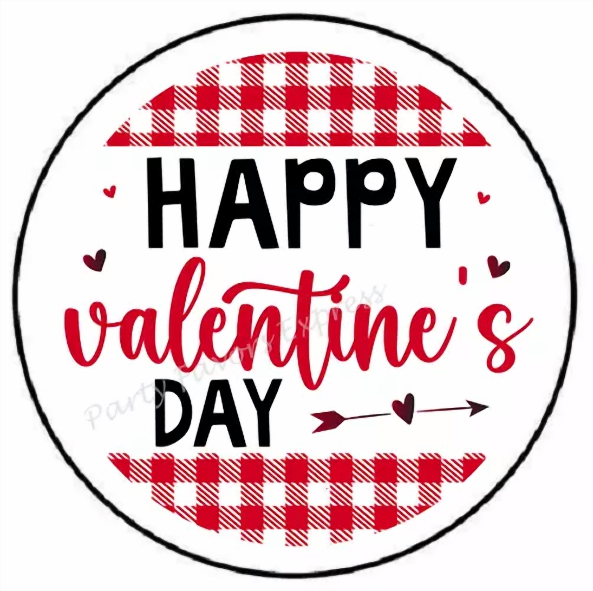 DOPASTICKER Happy Love Day Checkered Stickers Favors Gift You Phone ...