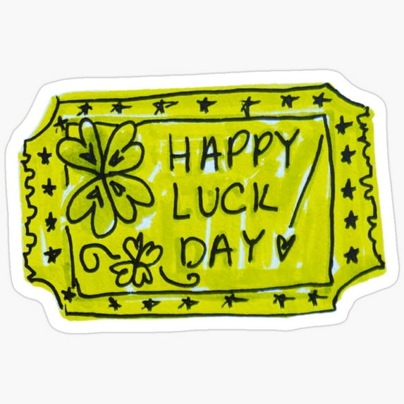 DOPASTICKER Happy Luck Day! Sticker Phone Sticker, Latop Sticker, Lover ...