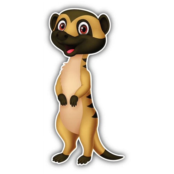 DOPASTICKER Happy Meerkat Cartoon Car Sticker Phone Water Bottle ...