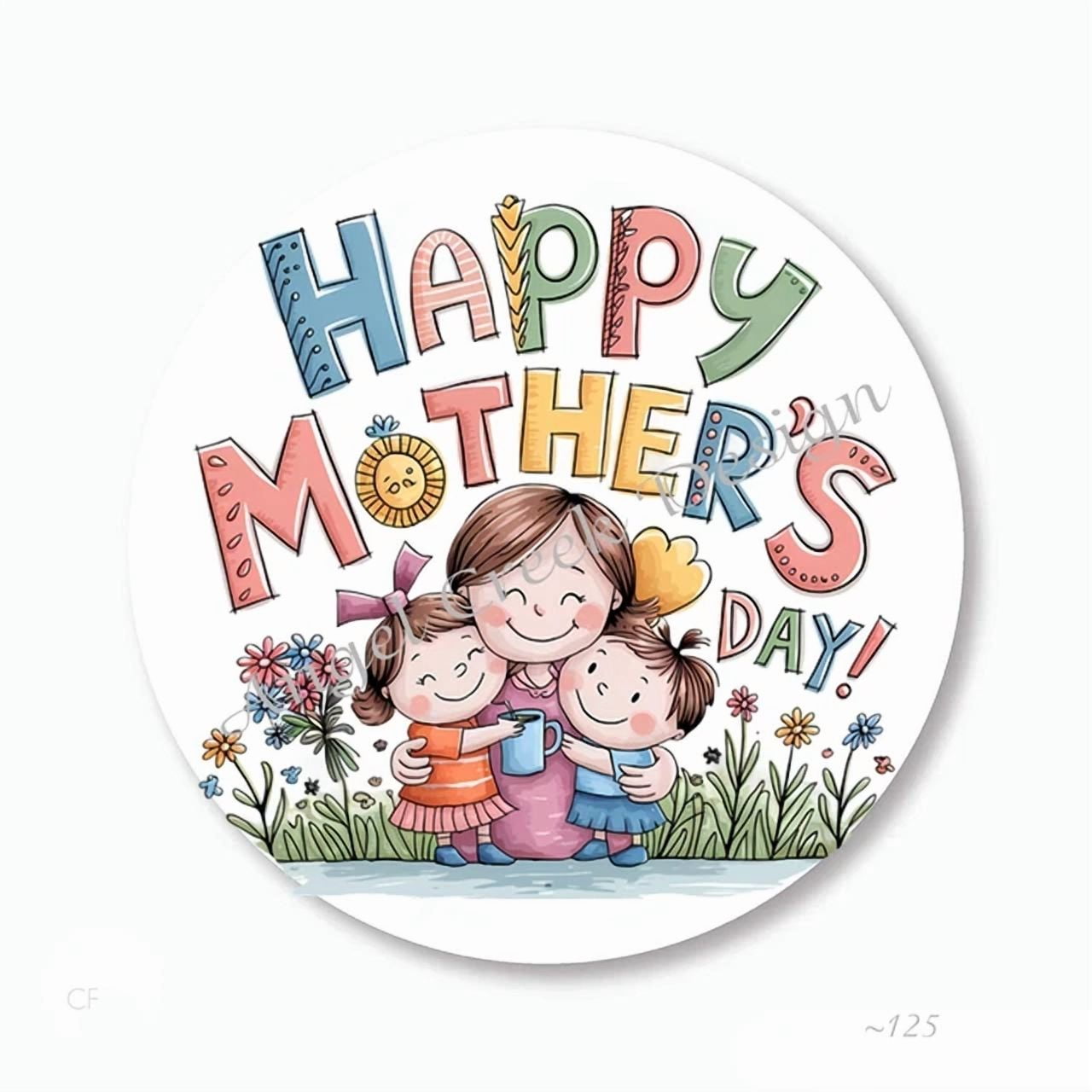 DOPASTICKER Happy Mother'S Day Cute Kids Scrapbook Stickers Phone Decal ...