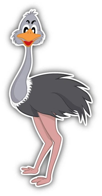 DOPASTICKER Happy Ostrich Sticker Decal Phone Decal Water Bottle ...