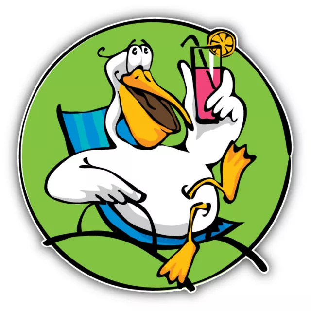 DOPASTICKER Happy Pelican Cartoon Sticker Decal Phone Decal Water ...