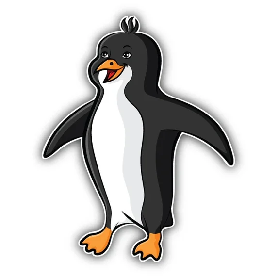 DOPASTICKER Happy Penguin Sticker Decal Phone Decal Water Bottle ...