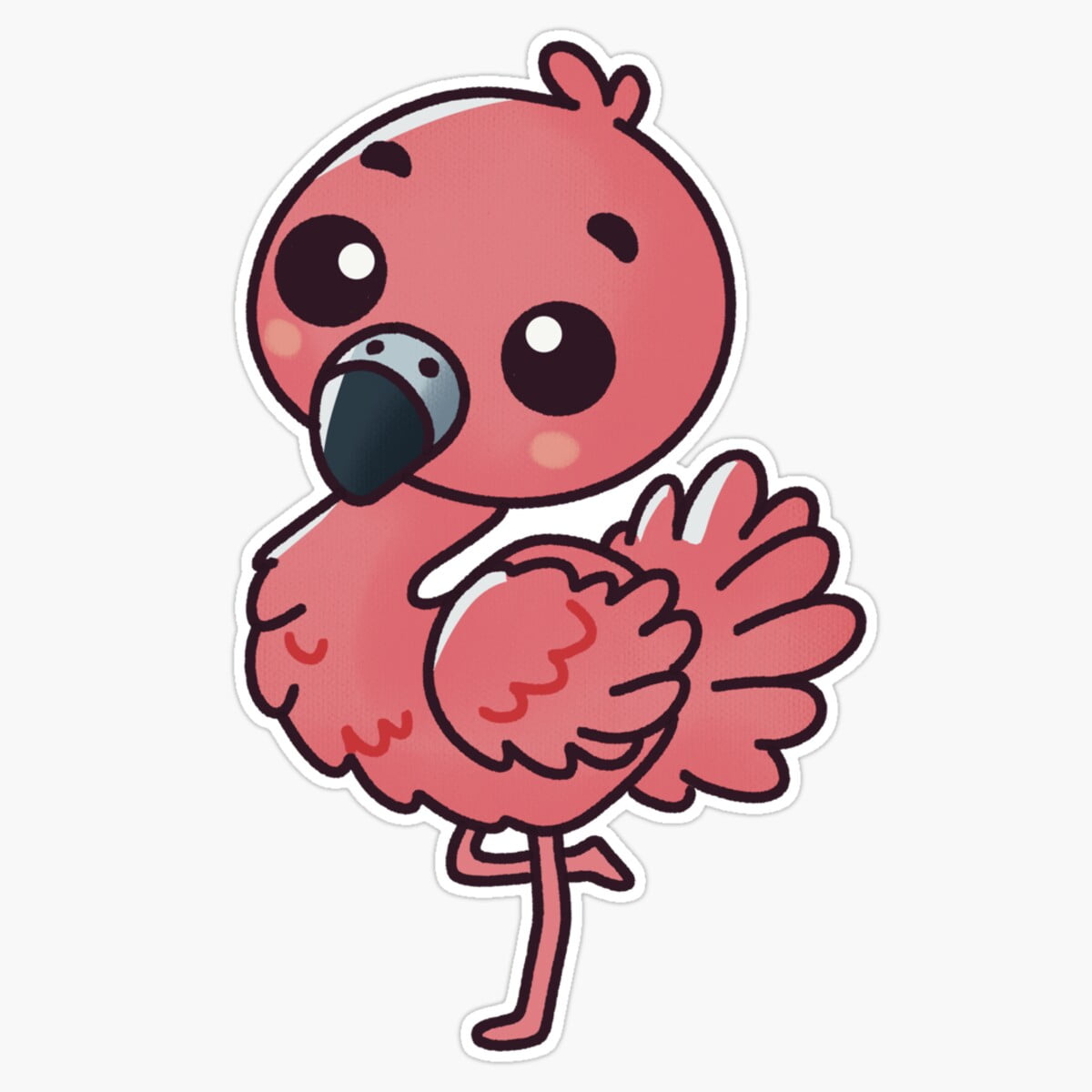 DOPASTICKER Happy Pink Flamingo Sticker, Phone Sticker Car Stickers ...