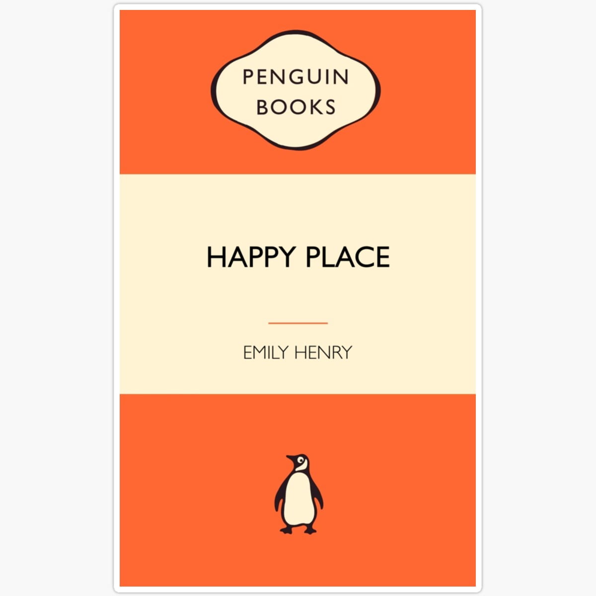 DOPASTICKER Happy Place - Penguin Classics Cover Design Sticker Decorative Laptop, Phone ...