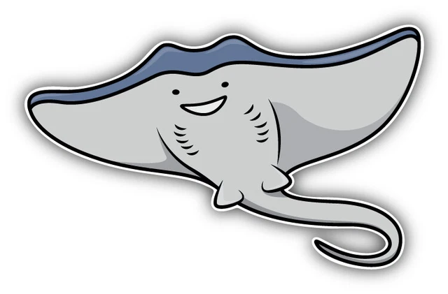 DOPASTICKER Happy Ray Cartoon Animal Sticker Decal Phone Decal Water ...