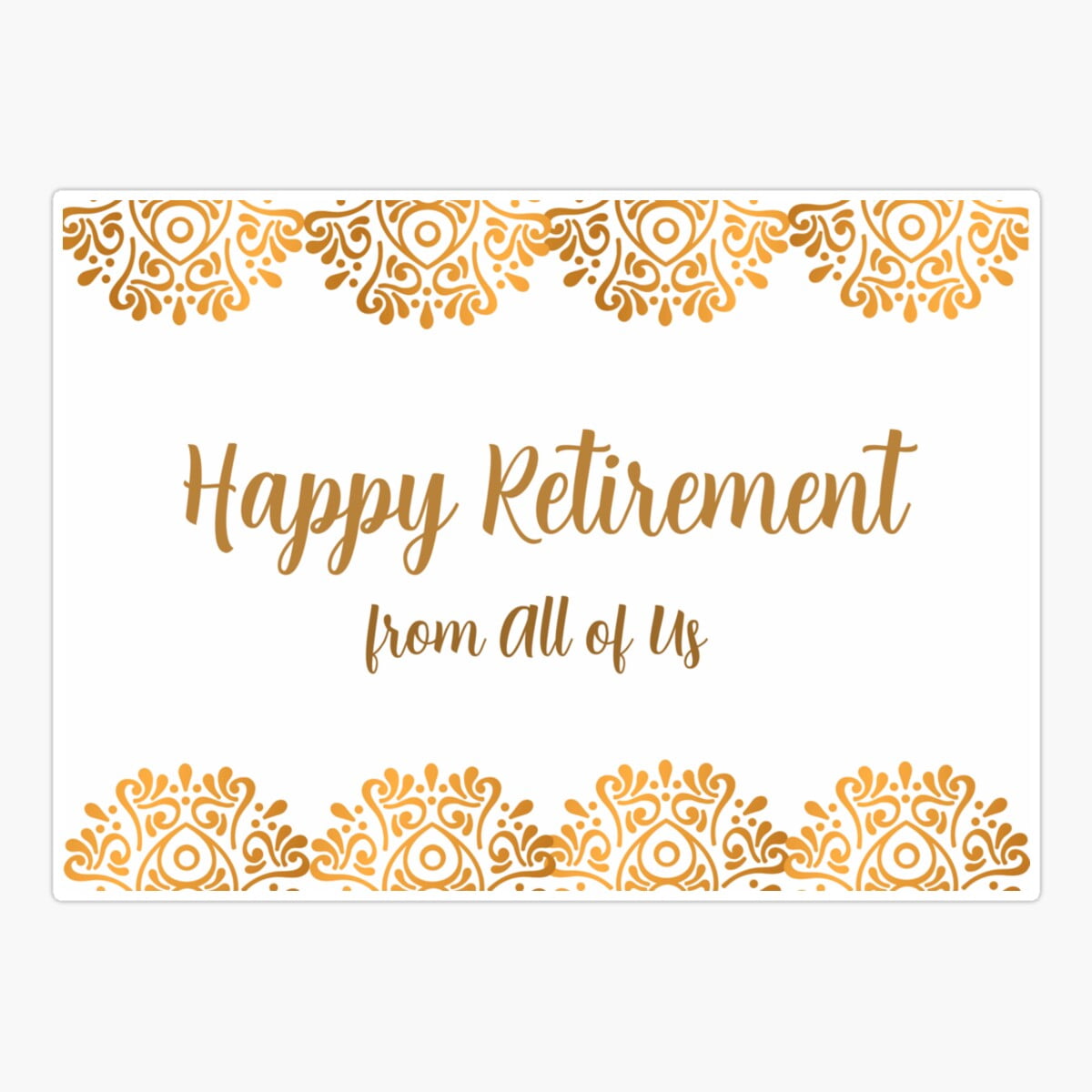 DOPASTICKER Happy Retirement Beautiful Gold Handlettered Calligraphy ...