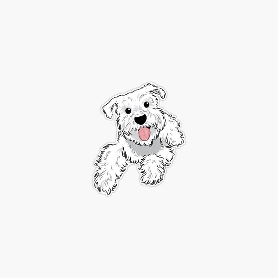 DOPASTICKER Happy Schnauzer Mix Sticker, Phone Sticker Water Bottle ...