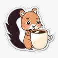 DOPASTICKER Happy Squirrel Coffee Sticker, Phone Sticker Car Sticker ...