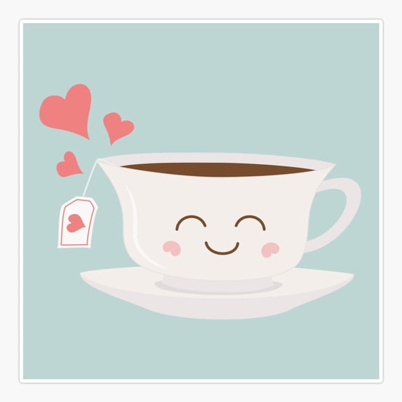 DOPASTICKER Happy Tea Sticker, Phone Sticker Water Bottle Sticker Car ...