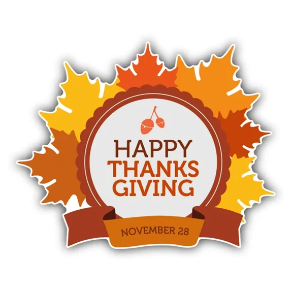 DOPASTICKER Happy Thanks.Giving Day Foliage Car Sticker Phone Water ...